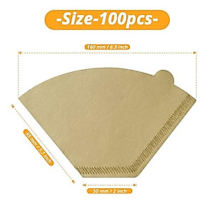 DEFUTAY 100 Count Coffee Filter #2 - Preserves Flavor and Convenience - Unbleached Cone Coffee Filters Fit for Drip Coffee Maker - Easy to Use and Dispose