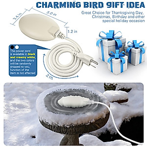 Bird Bath De-icer Heater with Aluminum Base, Outdoors Pond De-icer 60 Watts for Winter Deicer, Birdbath Deicer Water Heater Thermostatically Controlled for Patio Yard and Lawn (Solid Color Style)