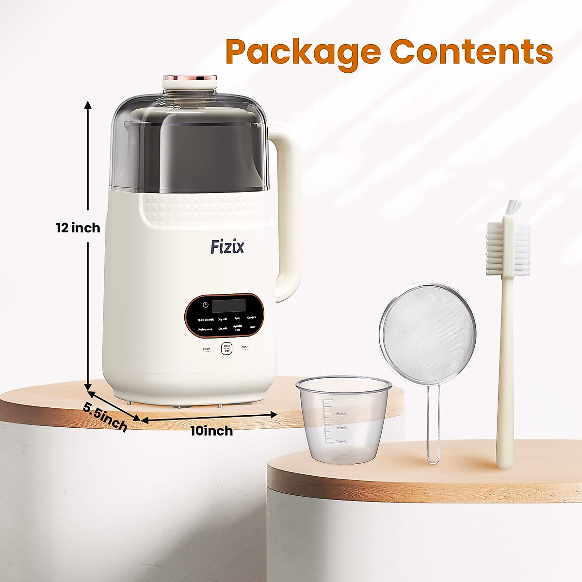 34oz Nut Milk Maker,8 in 1 Automatic Soy Milk Maker for Homemade Nut,Soy,Almond,Oat Milk,Fruit and Vegetable,Almond Milk Maker with Delay Start/Keep Warm/Self-Cleaning,White