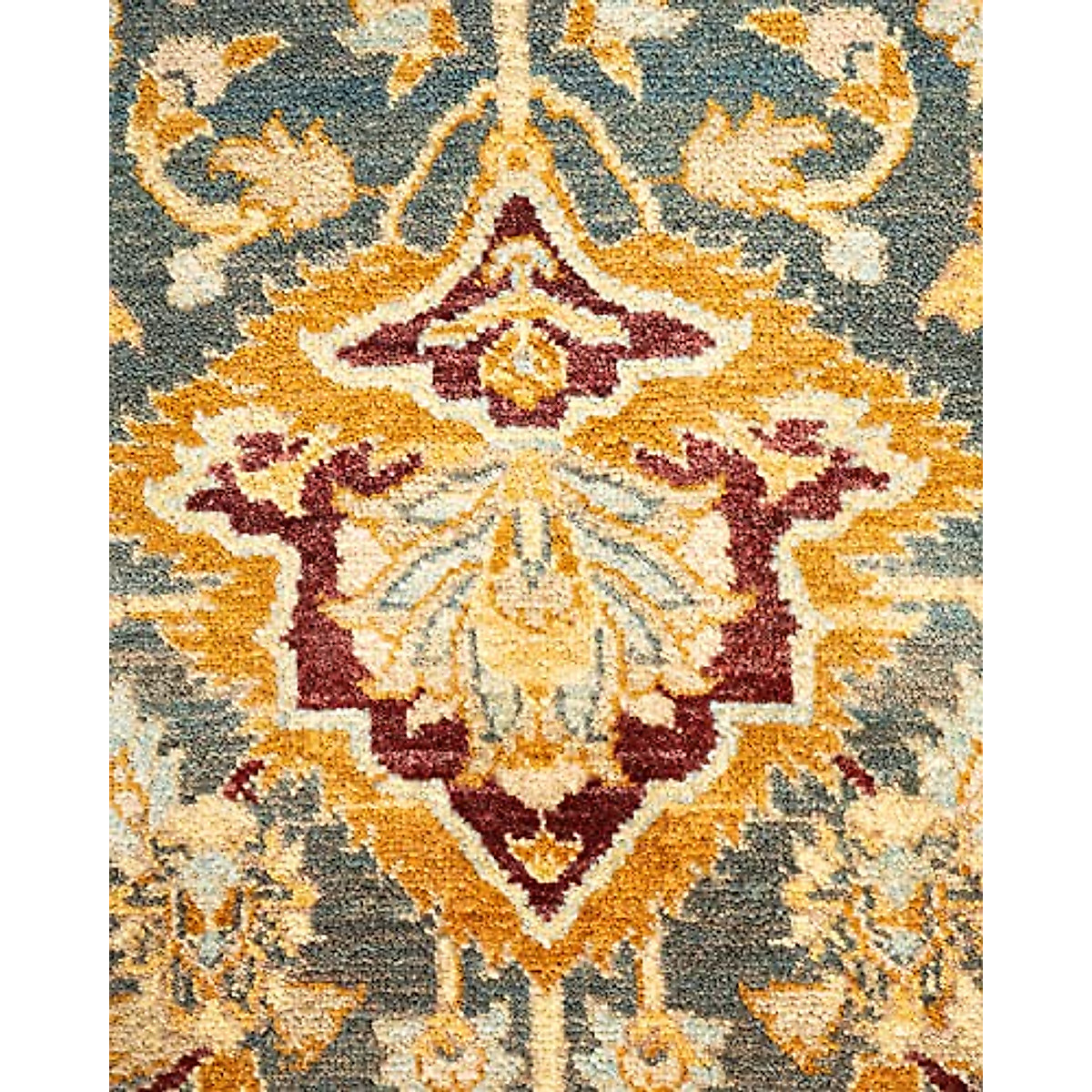 One of a Kind Hand Knotted Hand Made Wool Traditional Oriental Mogul Gray 8 X 10 Area Rug