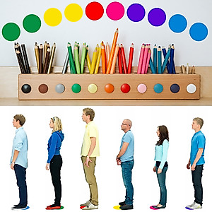 PAGOW 30pcs 6 Inch Classroom Floor Dots Floor Stickers, Waterproof Multi-Color Classroom Spots Stickers Markers, for Preschool Kindergarten Classroom ( Dot Diameter : 15 cm )