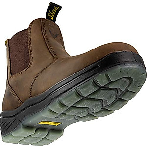 Thorogood Thoro-Flex 6” Slip On Work Boots for Men - Premium Leather with Comfort Footbed, Slip-Resistant Outsole, and Scuff-Free Translucent Bottom; EH Rated, Black/Trail Crazyhorse - 13 M US