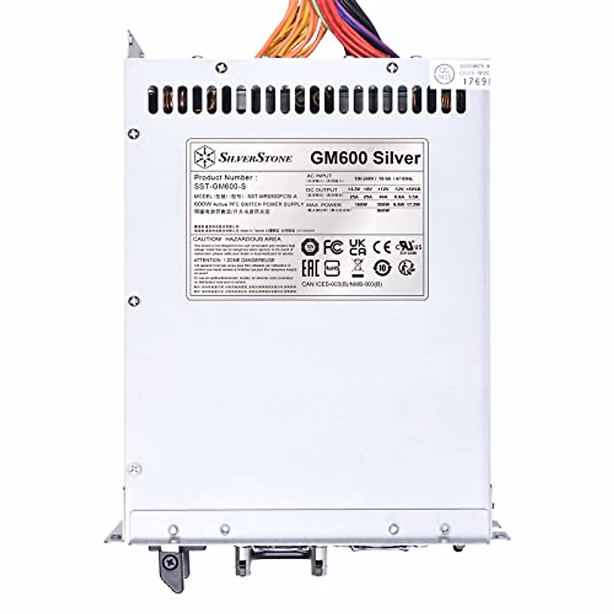 SilverStone Technology GM600 Silver Cybenetics Silver 600W Mini redundant Power Supply, SST-GM600-S, TAA Compliant