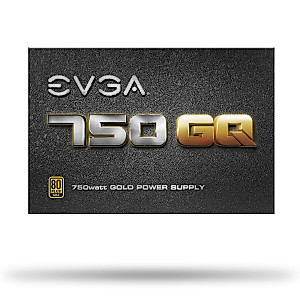EVGA 210-GQ-0750-V1 750 GQ, 80+ GOLD 750W, Semi Modular, EVGA ECO Mode, 5 Year Warranty, Power Supply, Black