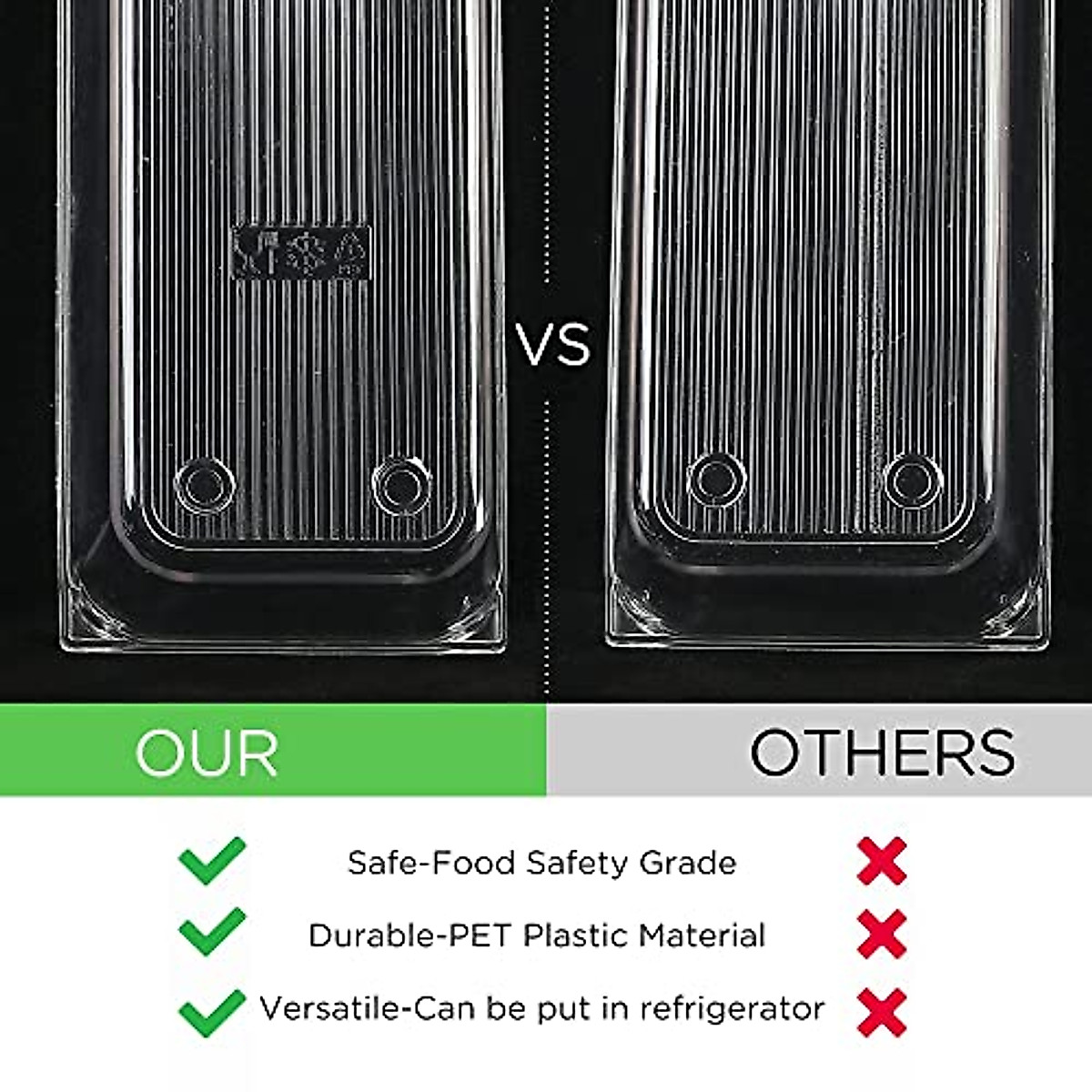 LotFancy Clear Plastic Drawer Organizers, 8 Pack, 9''×3''×2'' Storage Tray for Utensil, Cutlery in Kitchen, Bathroom, Cabinet Drawer, Makeup Vanity Bin Divider