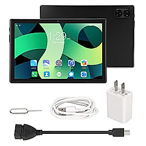 Soraz 10.1 Inch Tablet, 2.4G 5G Dual Band 8000mAh 1960x1080 IPS Tablet PC Black for Android 12.0 (US Plug)