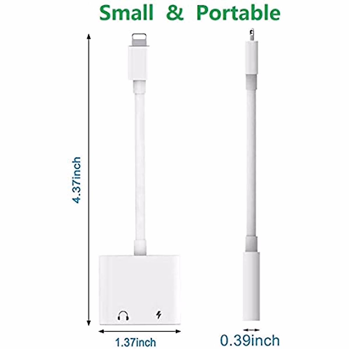 [Apple MFi Certified] 2 Pack Headphone Adapter for iPhone,iPhone Headphones Adapter 2 in 1 Lightning to 3.5mm AUX Audio + Charger Splitter Compatible with iPhone 14 13 12 12 Pro 11 XS XR X 8 7 iPad