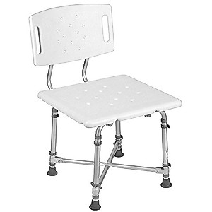 DMI Shower Chair Bath Seat for Tub or Shower Bench for Inside Shower, Made of Aluminum with Plastic Seat, FSA and HSA Eligible, Adjustable Height, Holds Weight Up to 500 Pounds, Bath Chair, White