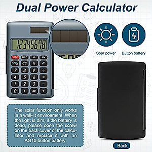 24 Pieces Pocket Calculator 8 Digit Display Basic Calculators Solar Battery Dual Power Office Calculators with Flip Open Cover for Desktop Home Office School Students Scientific Kids