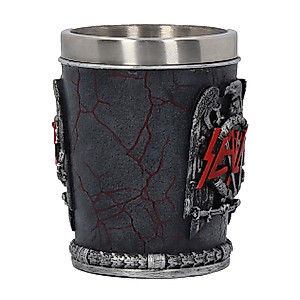 Nemesis Now B4132M8 Slayer Shot Glass 7cm Black, Resin w/Stainless Steel Insert, Grey