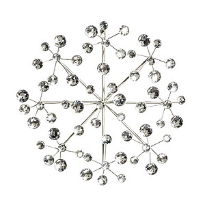 Deco 79 Metal Starburst Wall Decor with Crystal Embellishment, 16" x 2" x 16", Silver