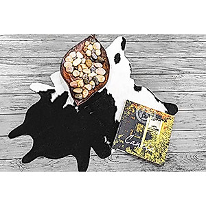 Genuine Mini Cowhide Rug Black and White 24 x 35 inches 90 x 60 cm