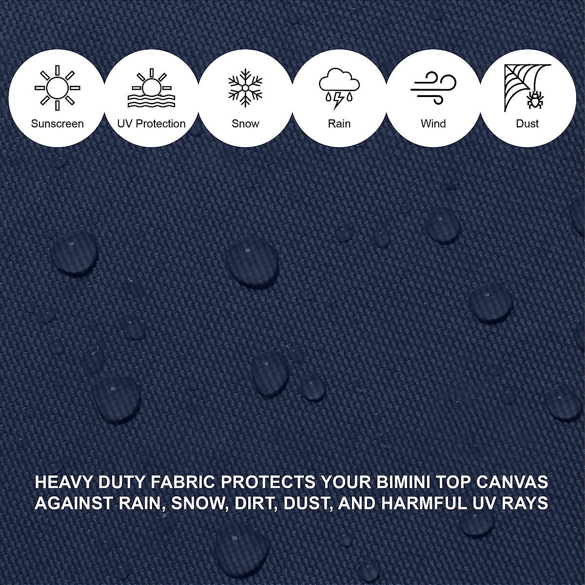 Savvycraft Bimini Top Storage Boot 91"-96" Width Navy Color, Waterproof UV Protection Bimini Top Replacement Boot, Fit Round and Square Tube