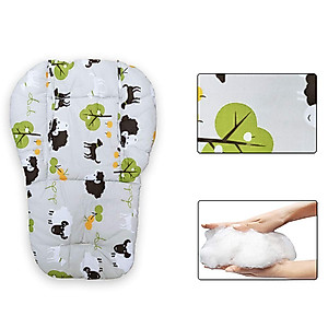 Twoworld High Chair Cushion, Large Thickening Baby High Chair Seat Cushion Liner Mat Pad Cover Breathable(Grey Sheep)