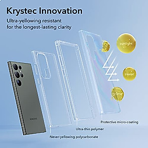 ESR for Samsung Galaxy S23 Ultra Case, S23 Ultra Phone Krystal Clear Case, Ultra-Yellowing Resistant, Military-Grade Drop Protection, Case for Samsung S23 Ultra, Transparent Slim Phone Cover, Clear