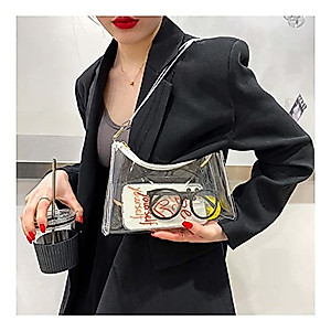 Lackycc Clear Crossbody Bag Shoulder Handbag,Clear Purses for Women Cute Clutch Small Clear Purse Bag Stadium Approved for concerts,