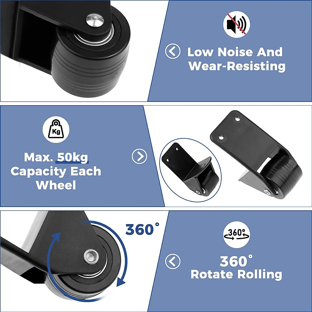 Mtsooning 1Pair Luaggage Replacement Wheels, Suitcase Spinner Wheels,Left & Right Swivel Wheels for Suitcase Trolley Repair Bearing Caster Roller Kits