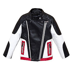 BUDERMMY Boys Leather Motorcycle Pilot Jackets Toddler Coats Black Size 11