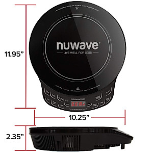 Nuwave Precision Induction Cooktop, 10.25” Shatter-Proof Ceramic Glass, 6.5” Heating Coil, 45 Temps from 100°F to 500°F, 3 Wattage Settings 600, 900 & 1300 Watts
