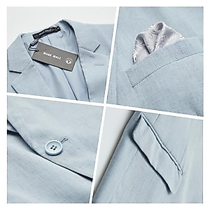 MAGE MALE Men's Slim Fit Blazer Jackets Suit One Button Lightweight Sport Coats Casual Blazer Sky Blue