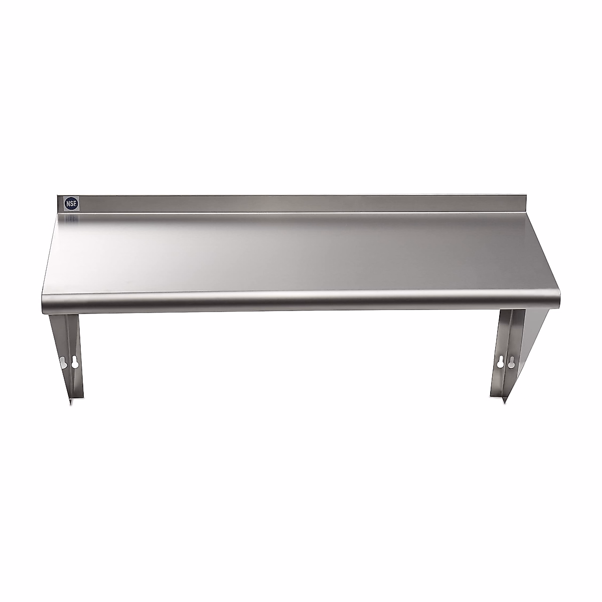 ROCKPOINT Stainless Steel Shelf 18 x 36 Inches 350lb, NSF Metal Commercial Shelves Wall Mount Floating Shelving with Backsplash for Restaurant, Kitchen, Home and Hotel, Silver