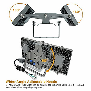 STASUN LED Flood Light Outdoor, 150W 13500lm Outdoor Lighting with 330° Lighting Angle, 5000K, 3 Adjustable Heads, IP66 Waterproof LED Exterior Security Area Lights for Yard, Stadium, Parking Lot