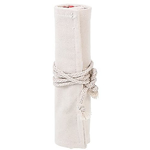 NUOBESTY Handmade Canvas Pencil Wrap 12 Lots Pencil Wrap Case Pen Paint Brush Storage Pouch Roll Up Case Large Capacity Pencil Bag for School Office Home Artist Student