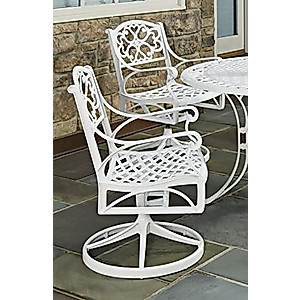 homestyles 6652-53 Outdoor Swivel Rocking Chair, White