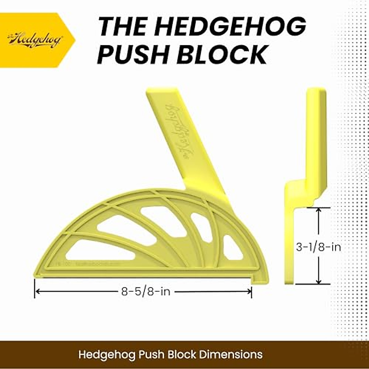 The Hedgehog Push Block For Table Saws, Router Tables, and Jointers - Offset Handle Push Stick