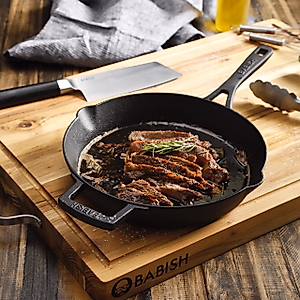 Babish Cast Iron Preseasoned Skillet, 12-Inch