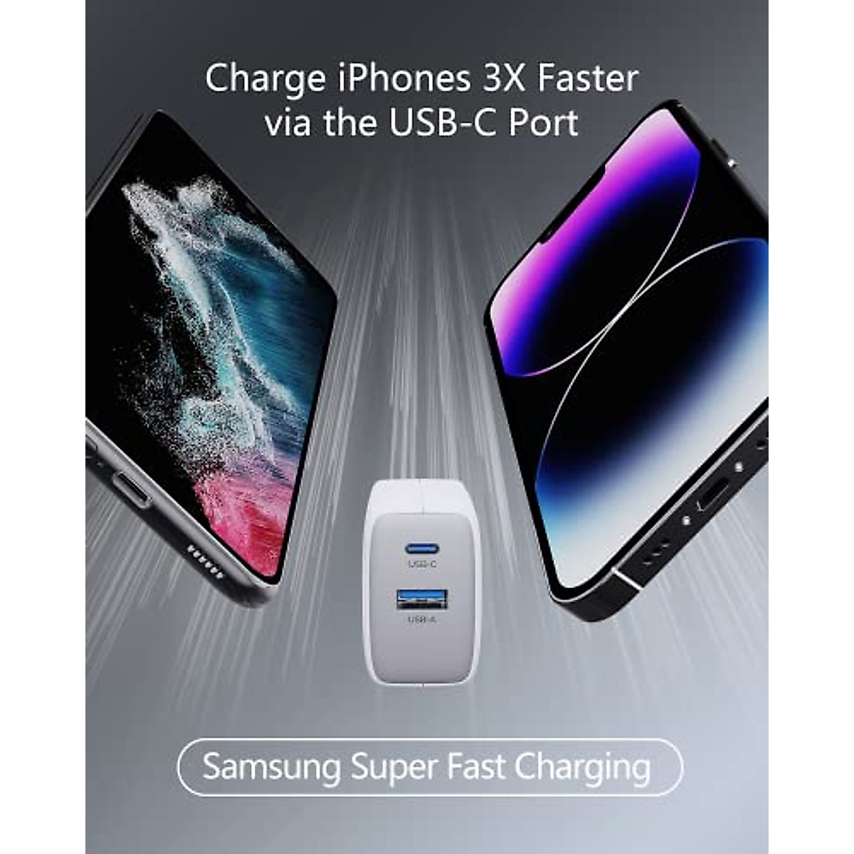 USB C Charger 65W, RICOMM GaN PPS Fast Charger Adapter Kit (Soft Silicone Cable Included) Travel Wall Charger Foldable Plug for MacBook, iPhone Pro Max, iPad, AirPods, Samsung Galaxy S22/S20/S10