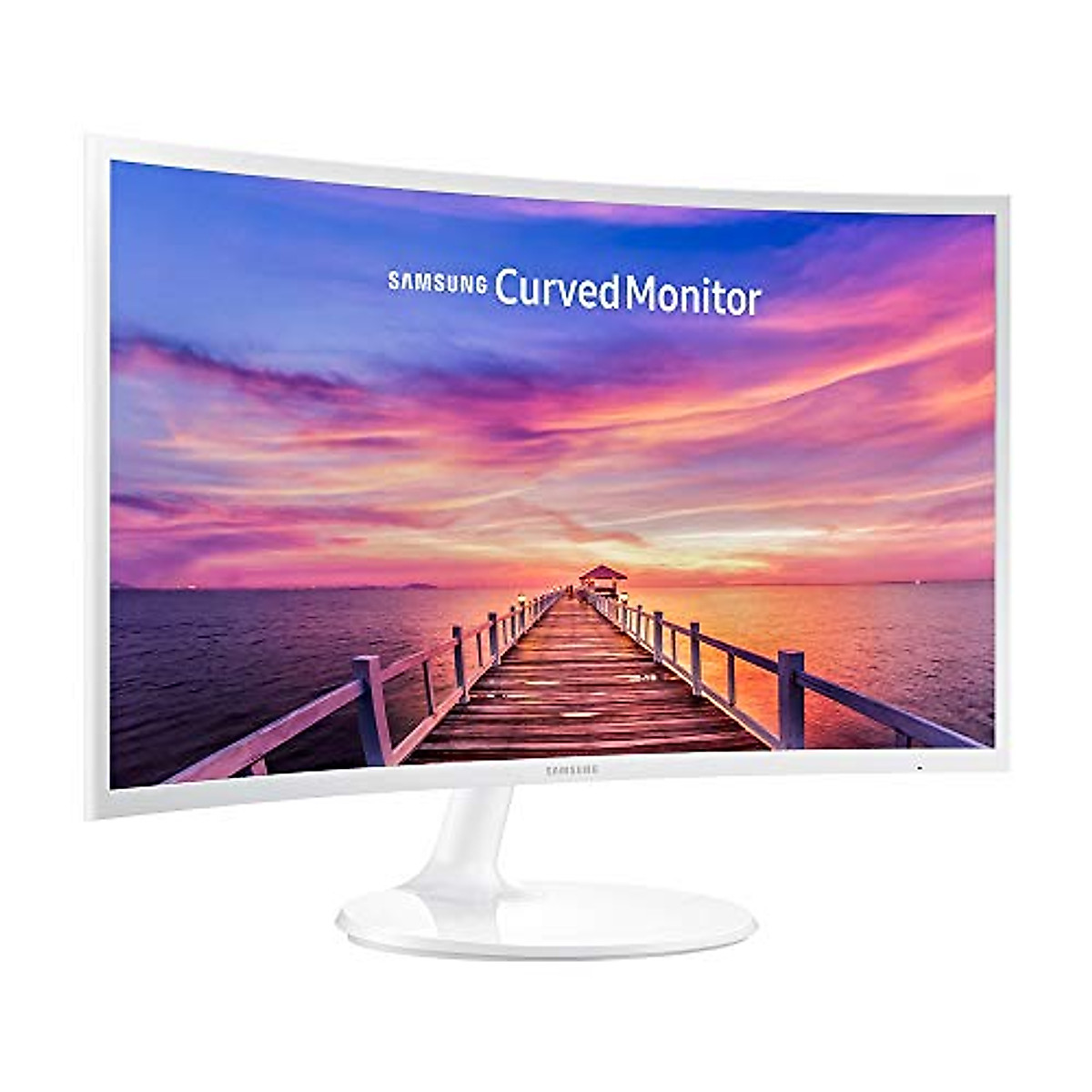 Samsung 2020 LC27F391FHNXZA 27 Inch FHD (1920 x 1080) Curved LED Monitor, HDMI, VGA, AMD Radeon FreeSync, White + NexiGo 4K HDMI Cable Bundle
