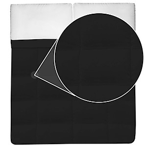 Sweet Home Collection White Goose Down Alternative Comforter, Black, Queen