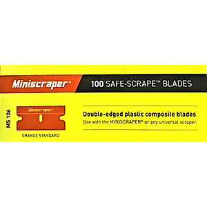 100 Plastic Double Edged Razor Blades and 2 Long Handled Razor Scrapers