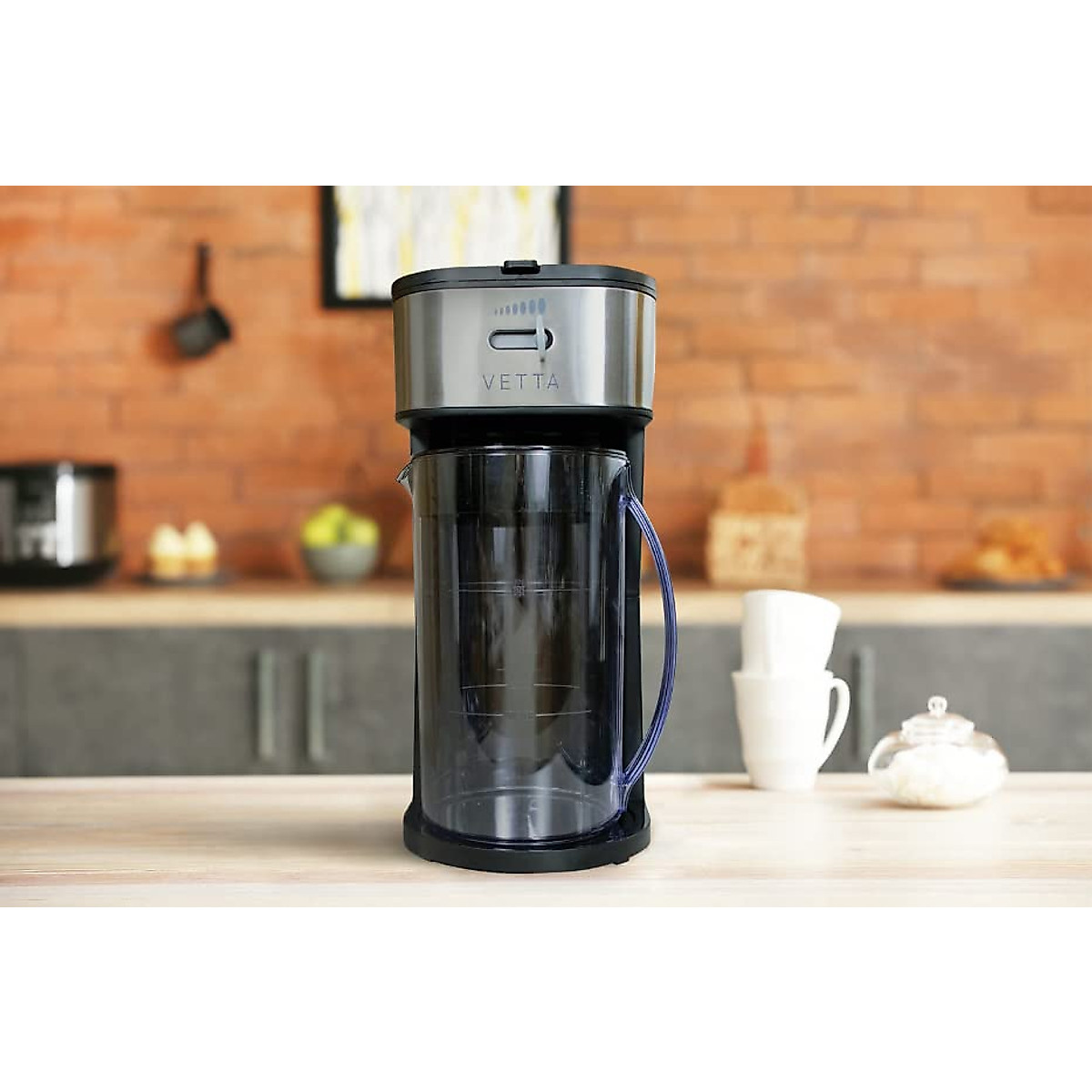 VETTA 10-Cup Iced Tea Maker with Adjustable Strength Selector for Tea and Iced Coffee, Black (VTM-101) (NJE90002)