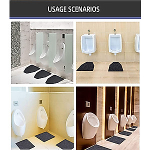 SENCHO GINSYTALIOR 10 Pack Urinal Mats Commercial Eliminating Odor,Urinal Floor Mats,Disposable Toilet Pads for Floor Urine,Splash Mat Pee Pad Black,for Men’s Bathroom,Urine, Restroom