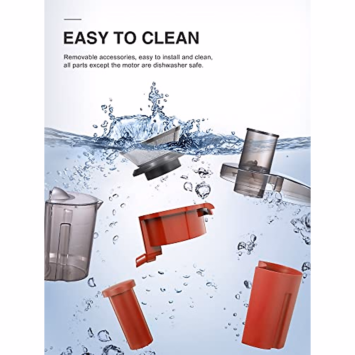 Juicer Machine, 500W Centrifugal Juicer Extractor with Wide Mouth 3” Feed Chute for Fruit Vegetable, Easy to Clean, Stainless Steel, BPA-free (Red)