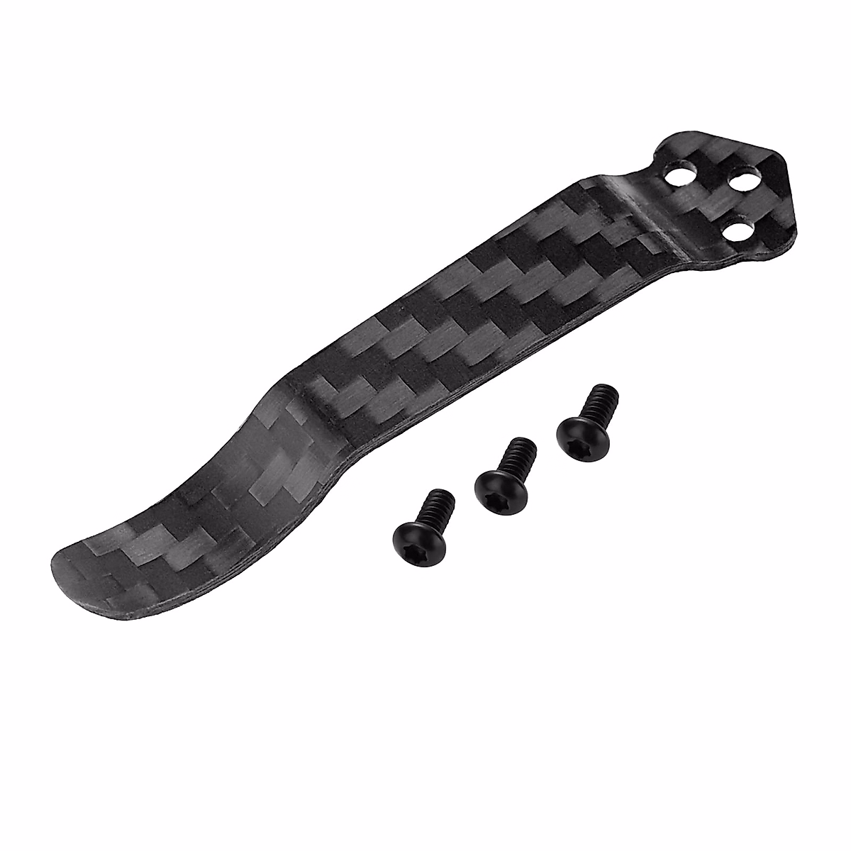 Carbon Fiber Pocket Clip Fits For Benchmade Bugout, Osborne, Bailout, Griptilian, 710, 551, 810, 940, 941, 943, 530, 707, 581 And More, Premium Custom-made Pocket Clip with 3 Pieces Screws, Black