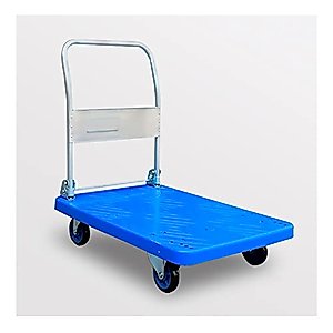 Generic Platform Hand Truck Plastic Platform Truck with Wheels and Foldable Metal Handle for Transport Household Items PC Baggage Moving Hand Trucks Push Dolly for Loading (Size : Mute1) (Mute 3)