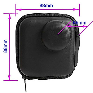 ULBTER Mini Storage Bag Case for GoPro MAX Waterproof 360 Camera + Rubber Lens Cap Cover, Carrying Portable Boxes Accessory for Go pro Max [2+1 Pack]