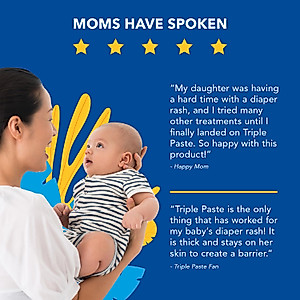 Triple Paste Diaper Rash Cream for Baby - 8 Oz Tub - Zinc Oxide Ointment Treats, Soothes and Prevents Diaper Rash - Pediatrician-Recommended Hypoallergenic Formula with Soothing Botanicals