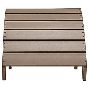 Signature Design by Ashley Outdoor Sundown Treasure Patio HDPE Ottoman, Grayish Brown