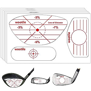 Golf Driver Impact Tape Labels 180Pcs Golf Impact Stickers Golf Clubs Labels for Swing Training Irons and Woods Iron Ball Hitting Recorder Standard Irons Woods Sticker,Training Aids for Swing Practice
