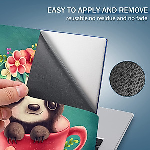 15 15.4 15.6 Inches Laptop Skin Sticker Universal 12.1 13 13.3 14 Inches Netbook Skin Sticker Personalized Reusable Notebook PC Art Protector（Cute Teacup Bear）