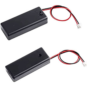 AIMPGSTL AAA 3V 2 x AAA Battery Holder Case Cover Shell with ON/Off Switch PH2.0-2Pin Connector for Arduino Raspberry Pi Micro:Bit DIY Project Plastic Storage Boxes