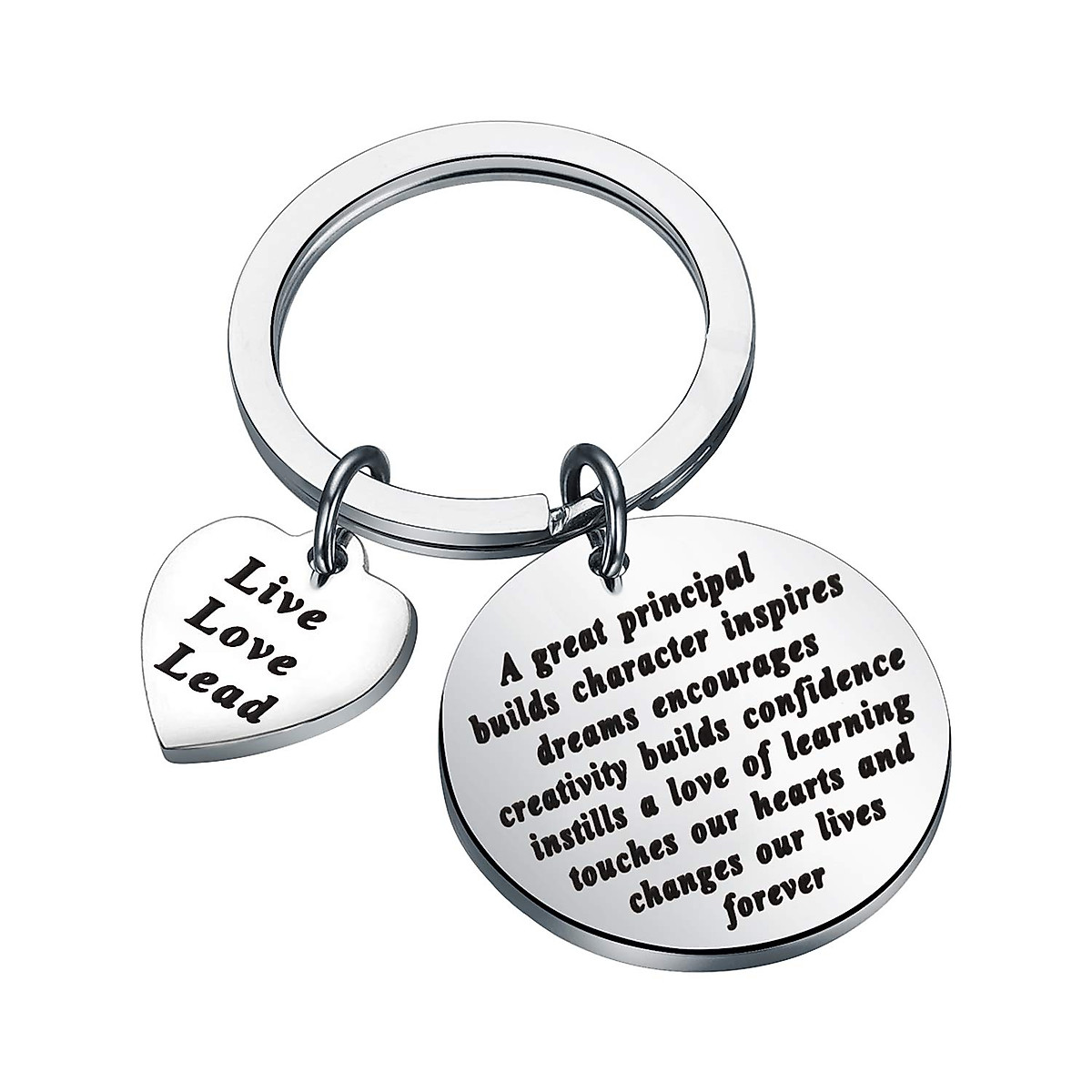 MYOSPARK Principal Keychain A Great Principal Builds Character Inspires School Principal Jewelry Retirement Thank You Gift (Principal Keychain)