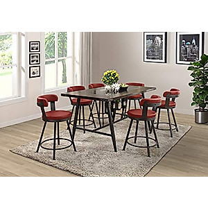 Lexicon Hoisington Swivel Counter Height Chairs (Set of 2), 25.5" SH, Red