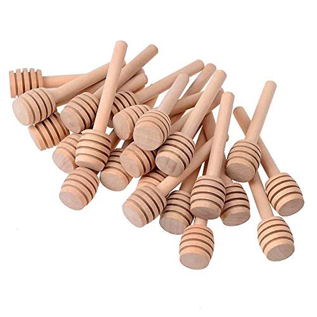 Creative Hobbies® 24 Pack of Mini 3 Inch Wood Honey Dipper Sticks, Server for Honey Jar Dispense Drizzle Honey, Wedding Party Favors