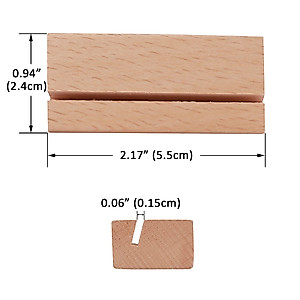 WILLOWDALE 6Pcs 2.17 Inch Place Card Holder, Photo & Picture Stand Card Holder Wooden Stands for Display, Party Poster Paper Stand Wedding Table Number Holders for Home and Office Decoration