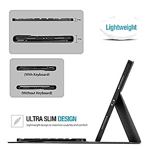ProCase Keyboard Case for iPad Air 5/4, iPad 10.9 inch 2022 2020 Case with Magnetically Detachable Wireless Keyboard for iPad 10.9" Air 5th 4th Generation -Black